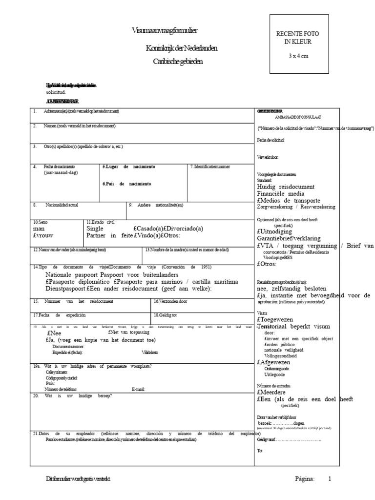 Formulier Aruba | PDF