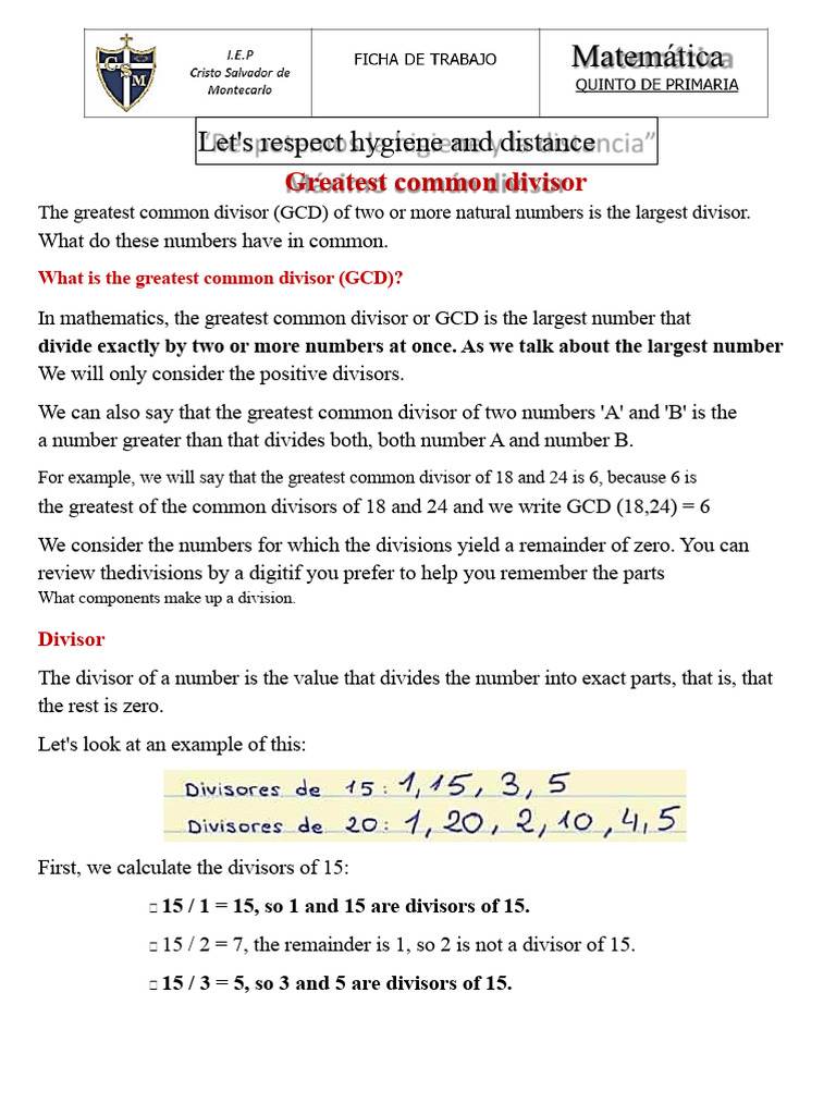 Understanding the Greatest Common Divisor | PDF | Elementary ...