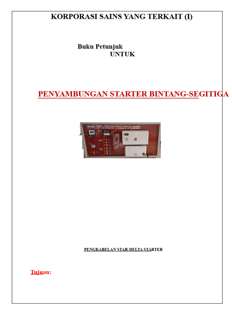 Pengkabelan Starter Delta Bintang MANUAL | PDF