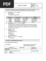 Ecolab Glass Cleaner Safety Data Sheet | PDF | Toxicity | Personal ...