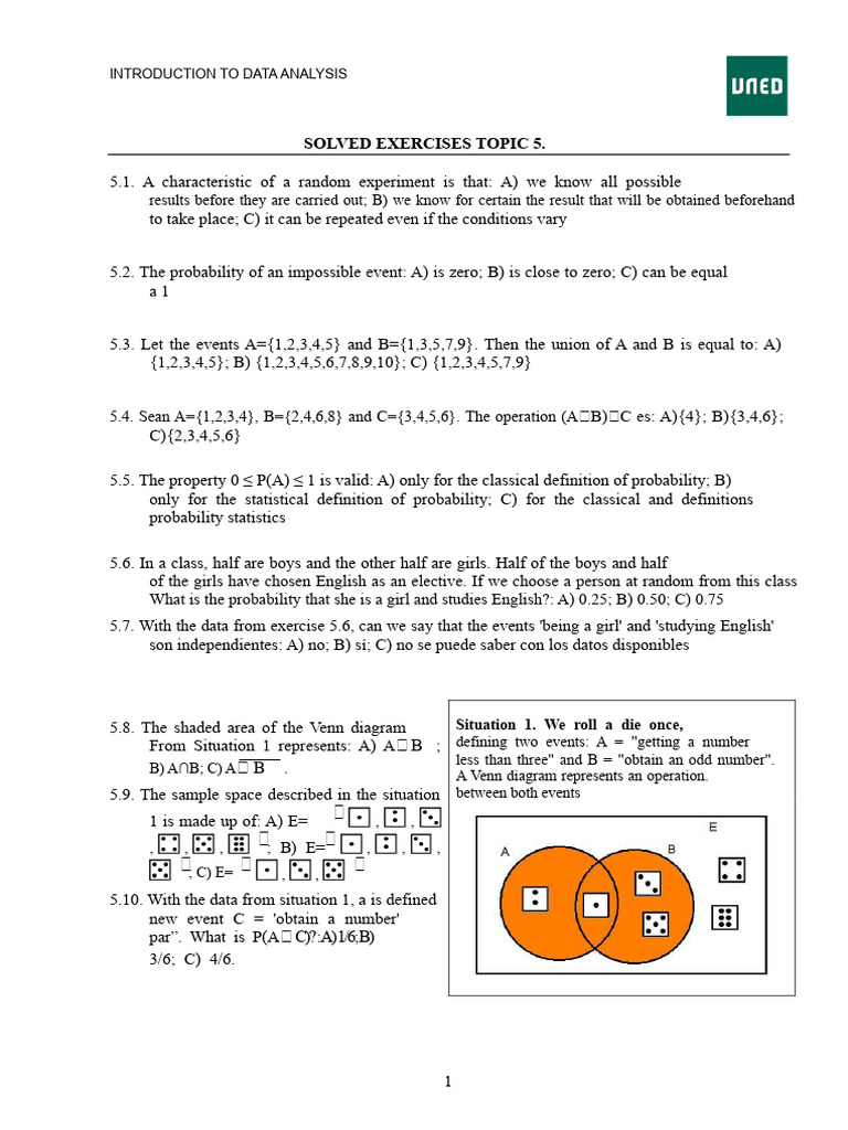 Topic 5 Solved Exercises | PDF | Probability Distribution | Probability ...
