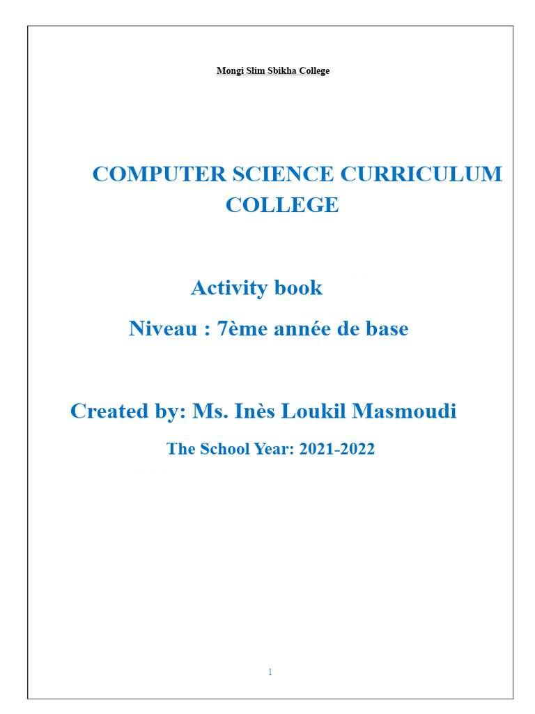 Computer Science Curriculum for 7th Grade | PDF | Operating System ...