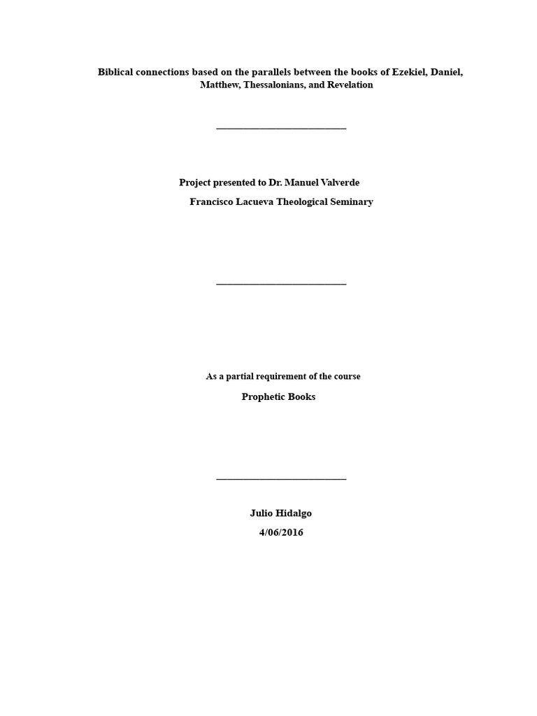 Biblical Parallels: Ezekiel to Revelation | PDF | Great Tribulation ...