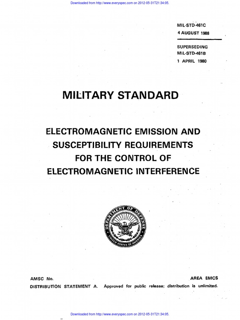 Mil STD 461c | PDF | Electromagnetic Compatibility | Electromagnetic ...