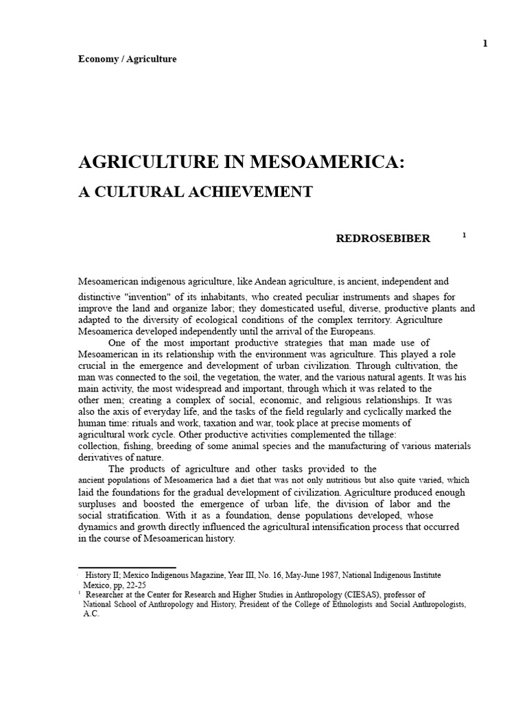 Agriculture in Mesoamerica | PDF | Agriculture | Mesoamerica
