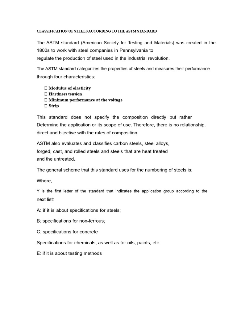 Classification of Steels According To ASTM Standard | PDF | Steel | Alloy