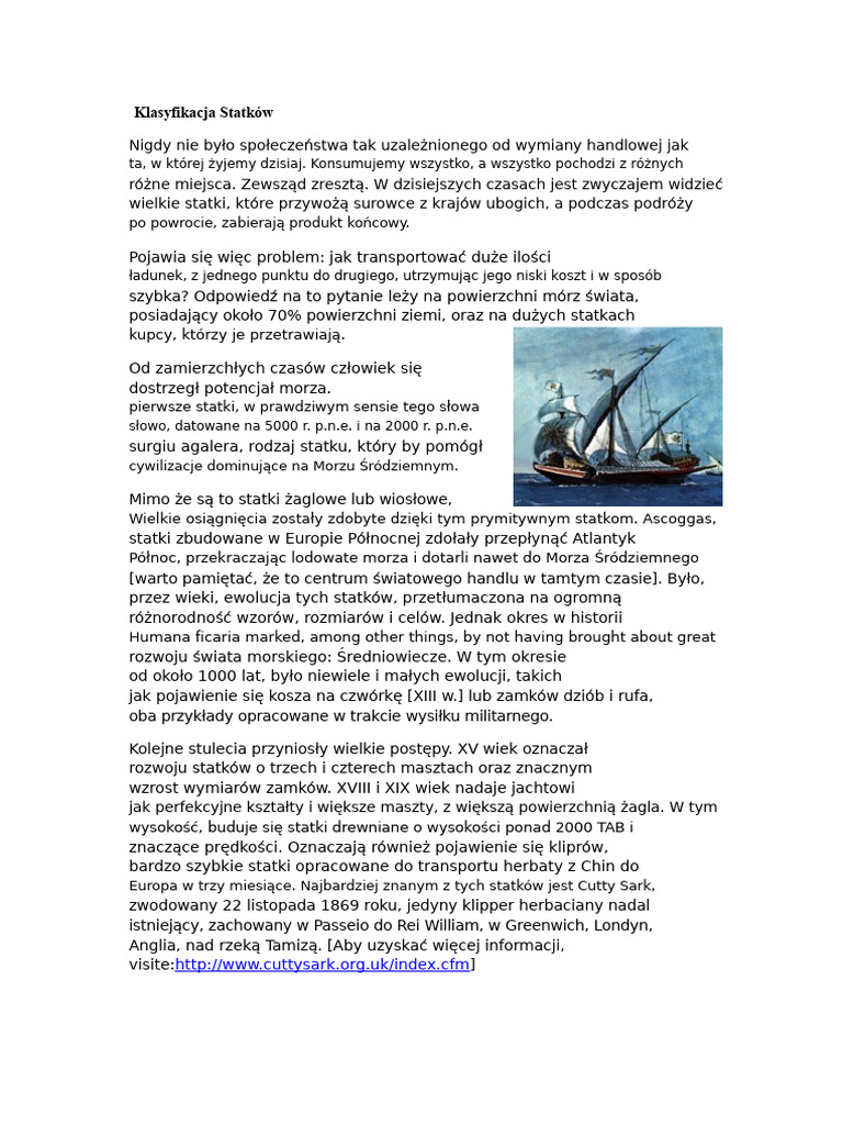 Klasyfikacja Statków | PDF