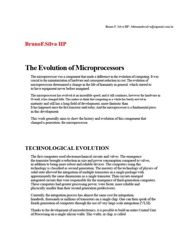 The Evolution of Microprocessors | PDF | Microprocessor | Central Processing Unit