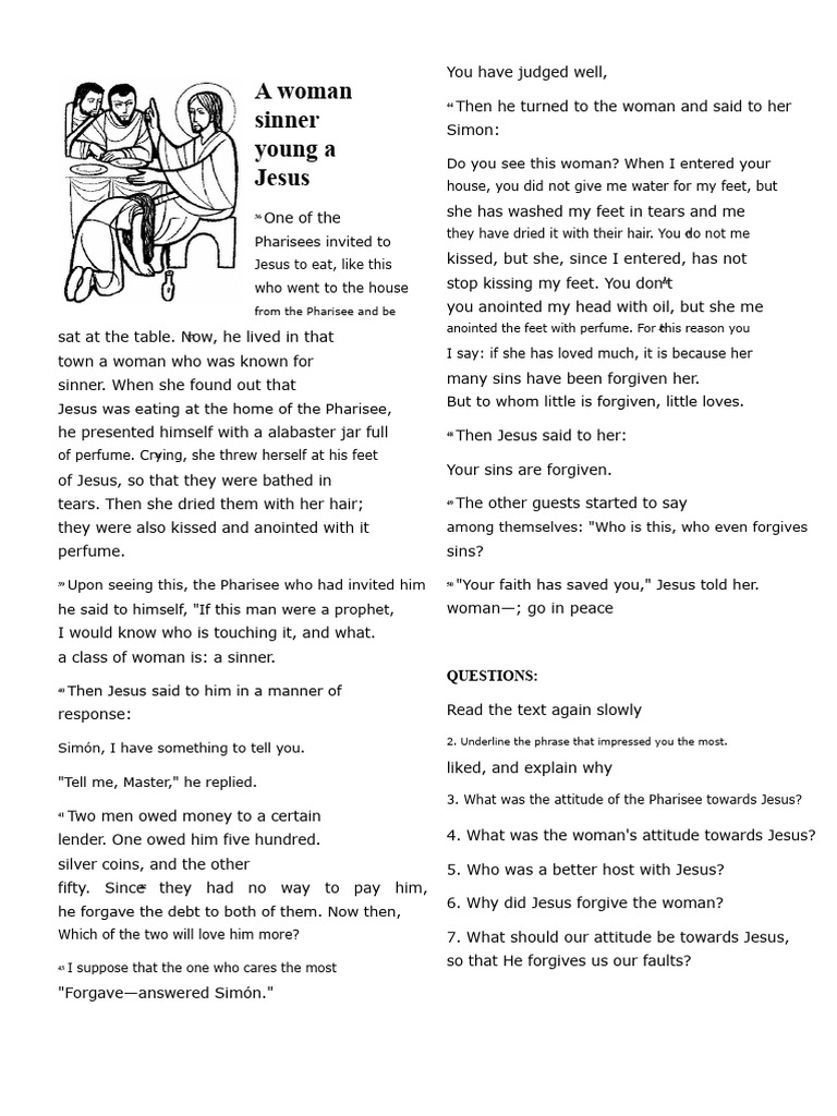 A Sinful Woman Anoints Jesus | PDF