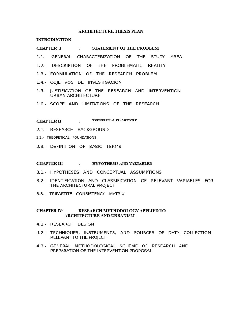 Architecture Thesis Research Plan | PDF