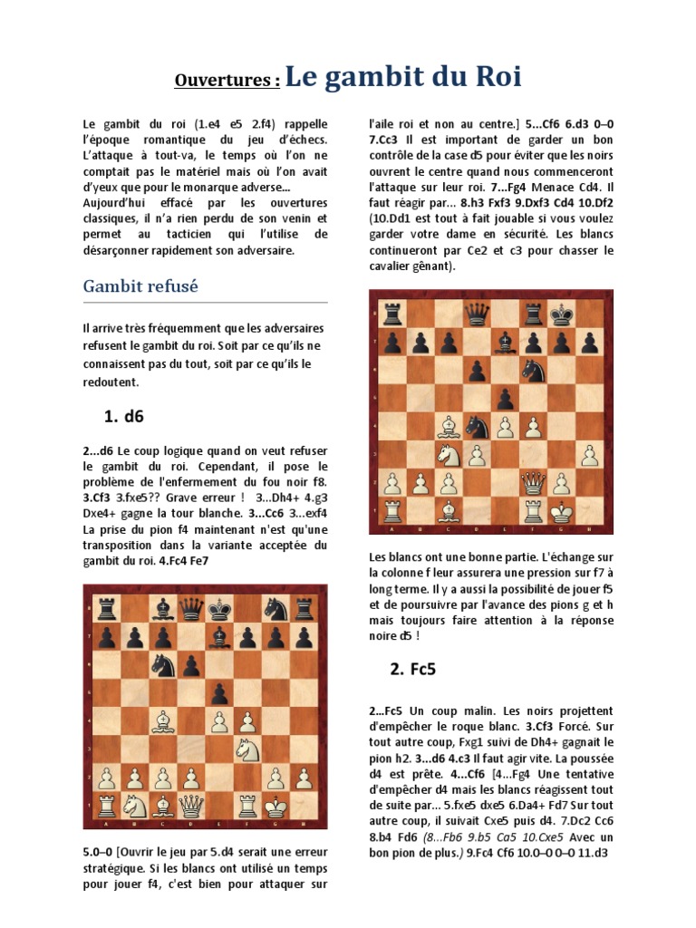 Le Gambit Du Roi | PDF | Jeux traditionnels | Échecs