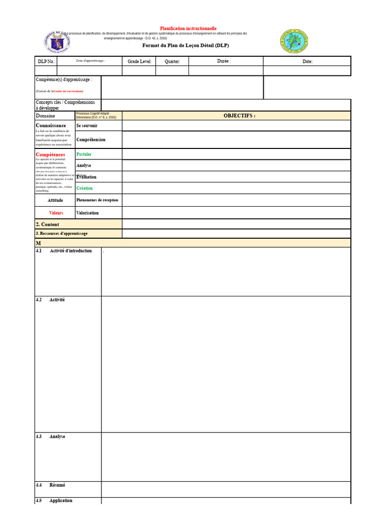 Modèle DepEd-DLP | PDF | Apprentissage | Cognition