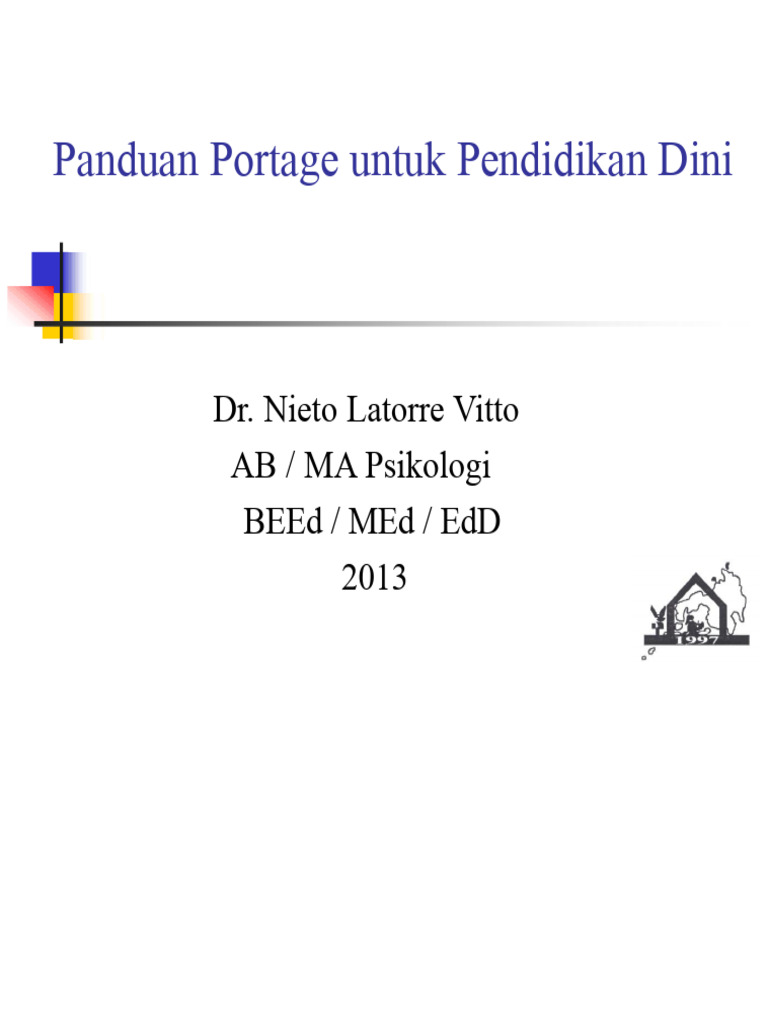 Panduan Portage Untuk Pendidikan Awal (Vitto) 52 Slide | PDF