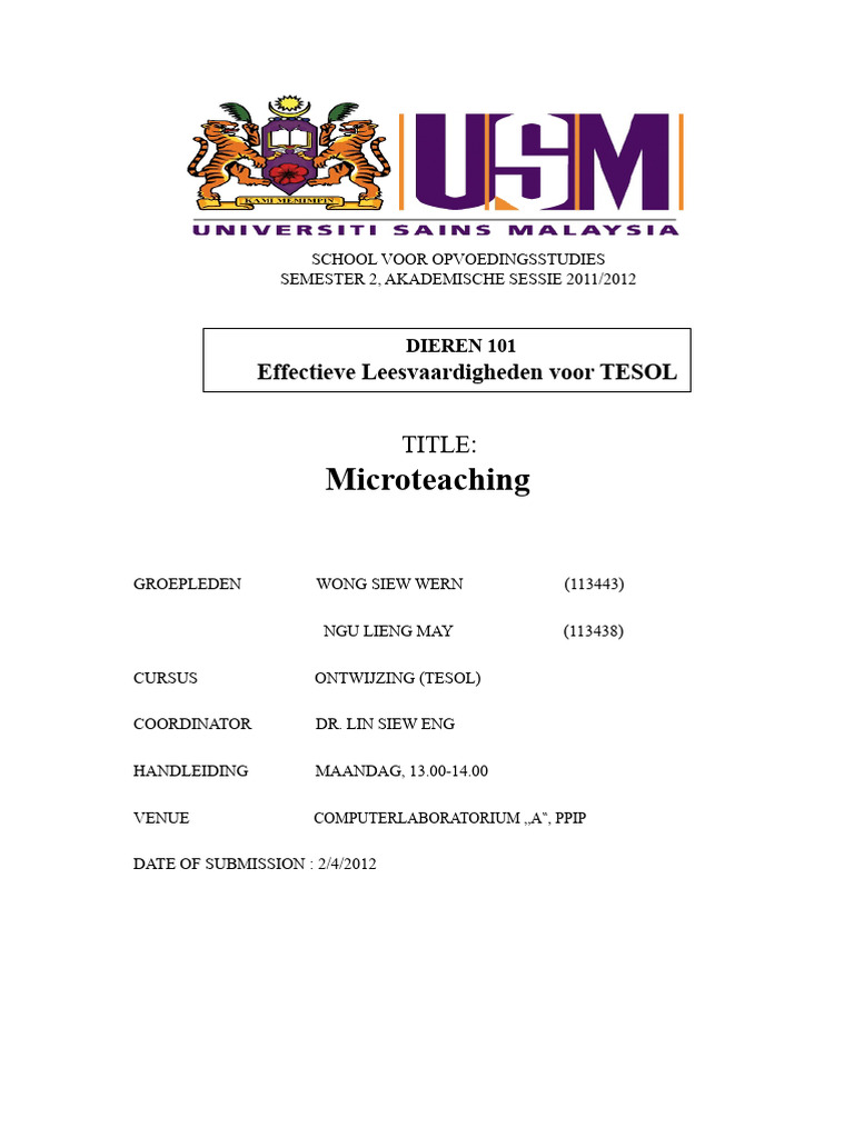 Microteaching - LESSONPLAN | PDF