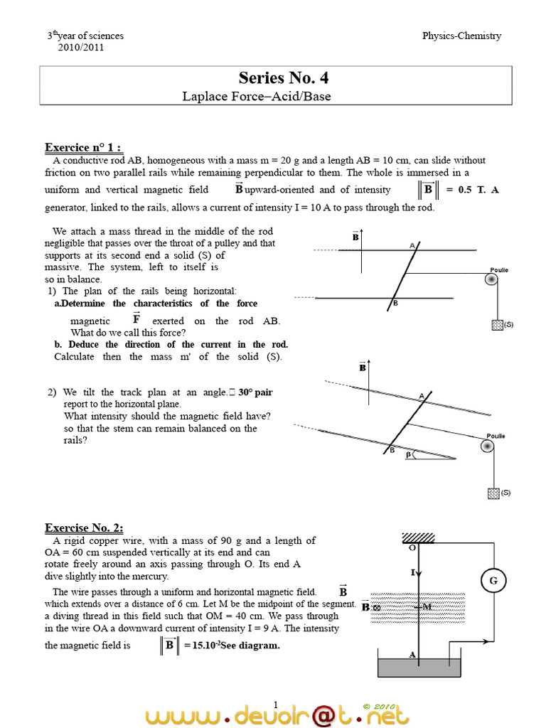 Exercise Series No. 4 - Physics - 3rd Year Experimental Sciences (2010 ...