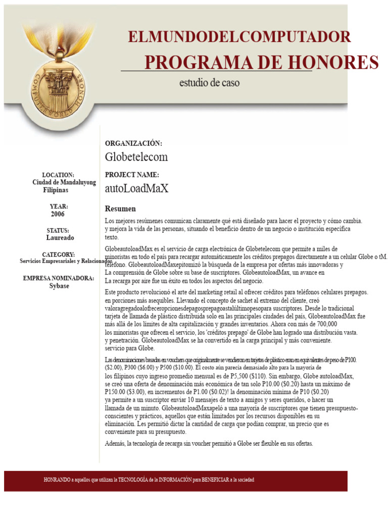 Globe AutoLoadMAX: Innovación en Recargas | PDF | Al por menor ...
