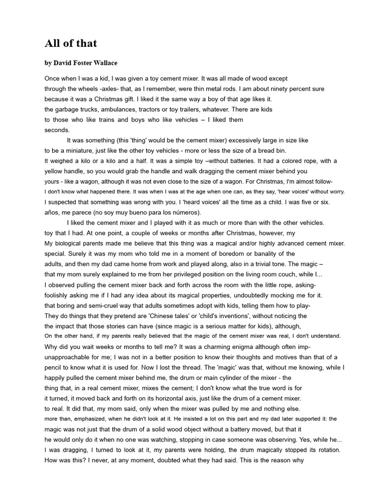The Magic of a Childhood Cement Mixer | PDF | Atheism | Platoon
