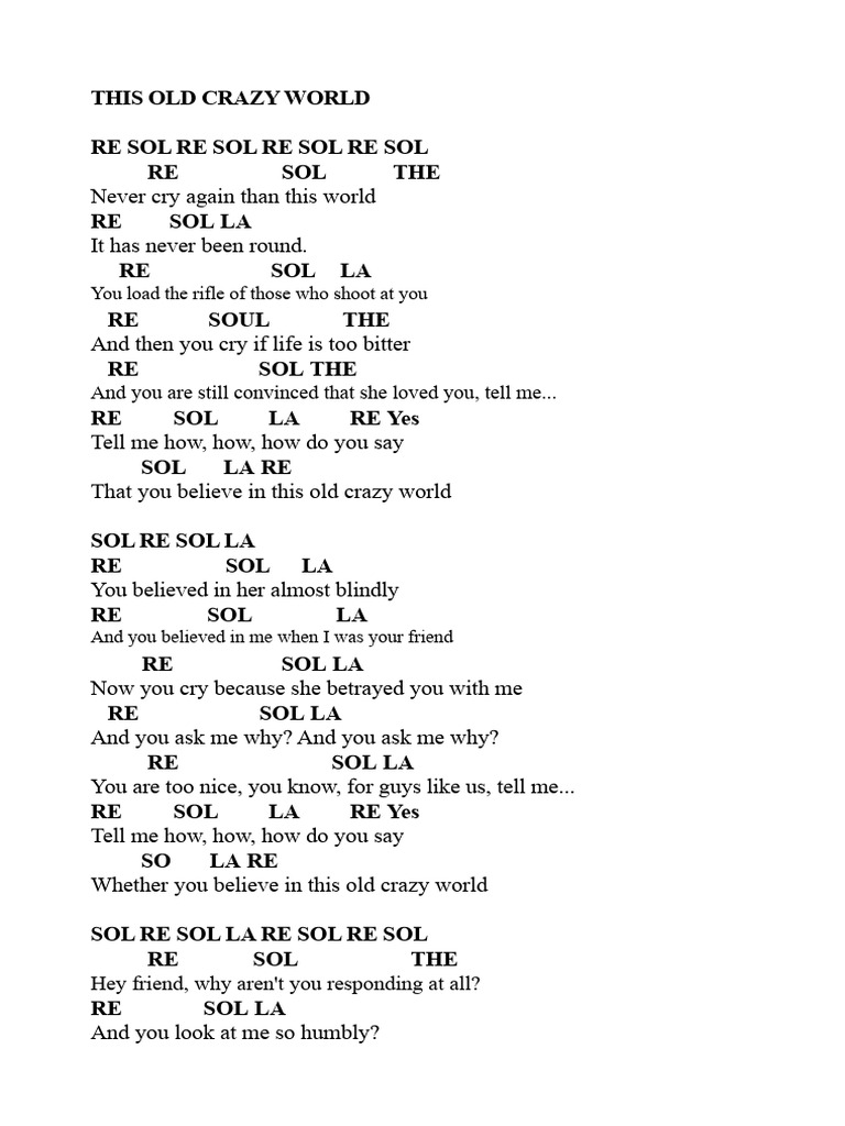 This Old Crazy World | PDF