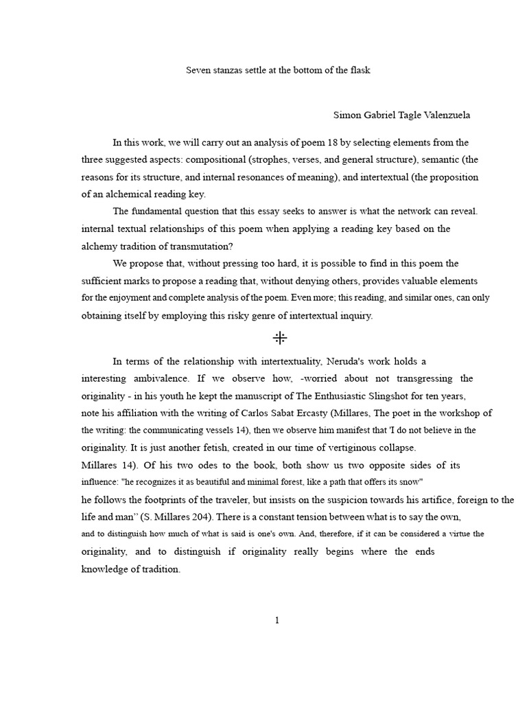 Alchemical Analysis of Neruda's Poem | PDF | Alchemy | Poetry