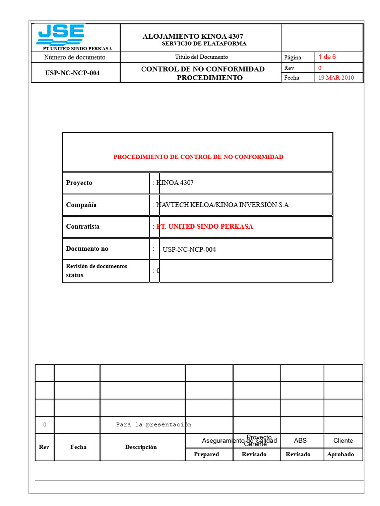 Procedimiento de Control de No Conformidad | PDF