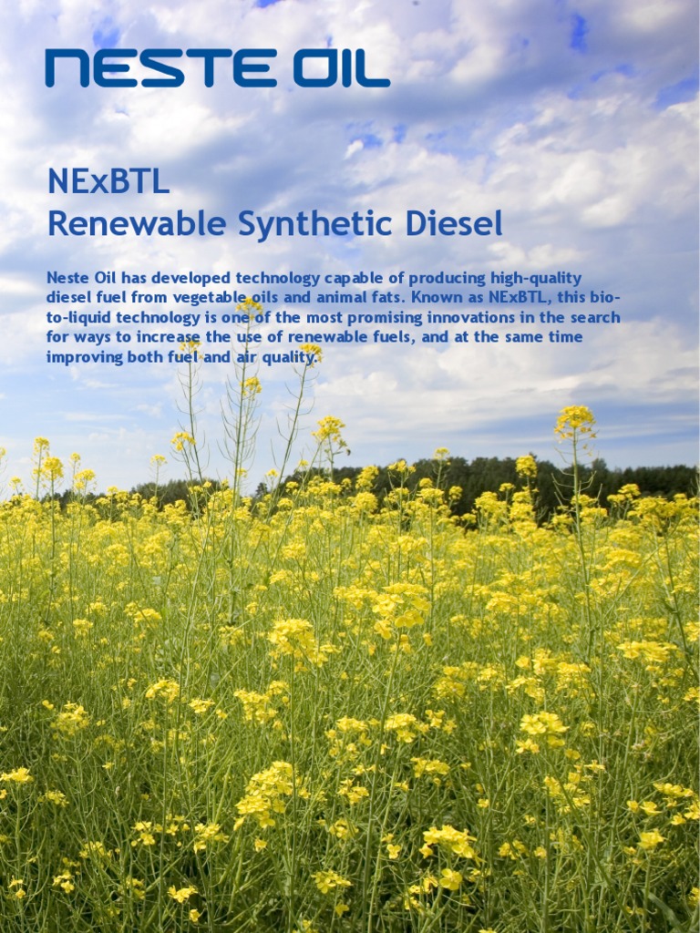 Neste Oil's NExBTL Renewable Synthetic Diesel: A Superior Drop-in ...