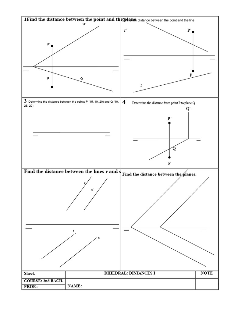 Sheets 2nd Year High School of Distances | PDF