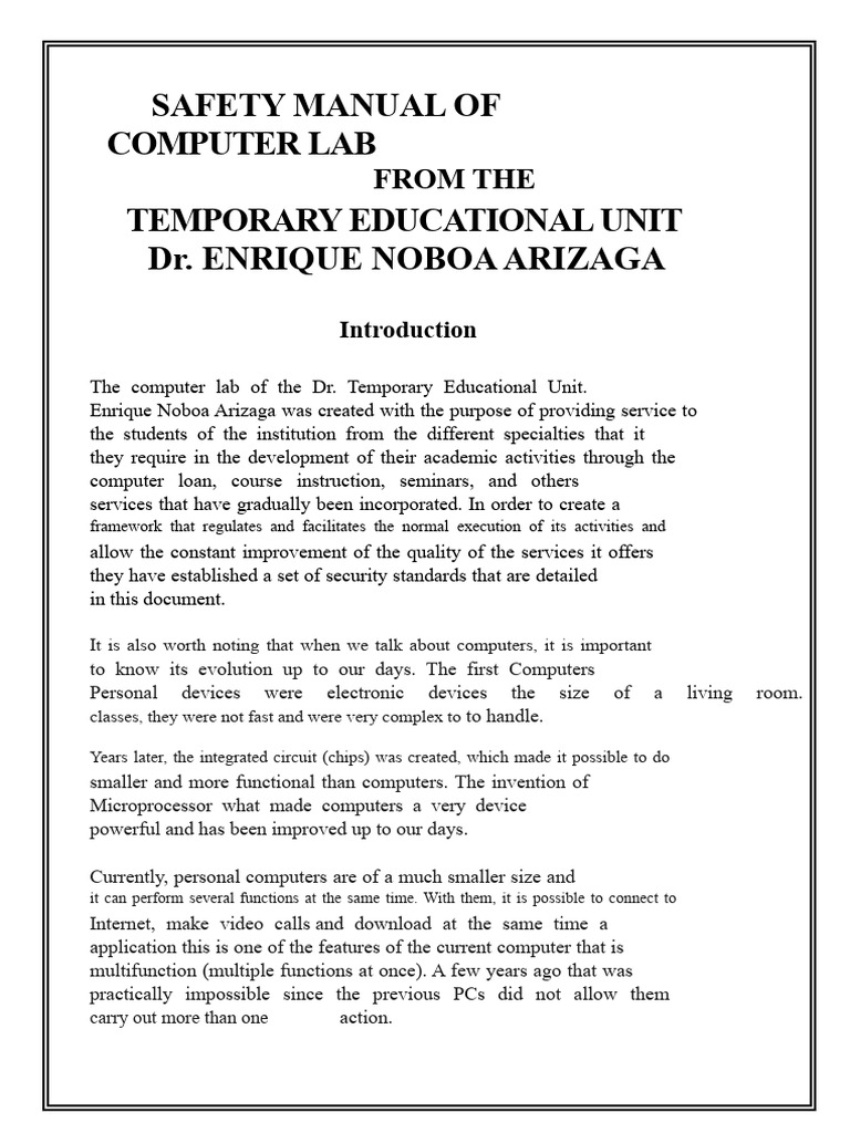 Example of A Computer Lab Manual | PDF | Security | Computer Security