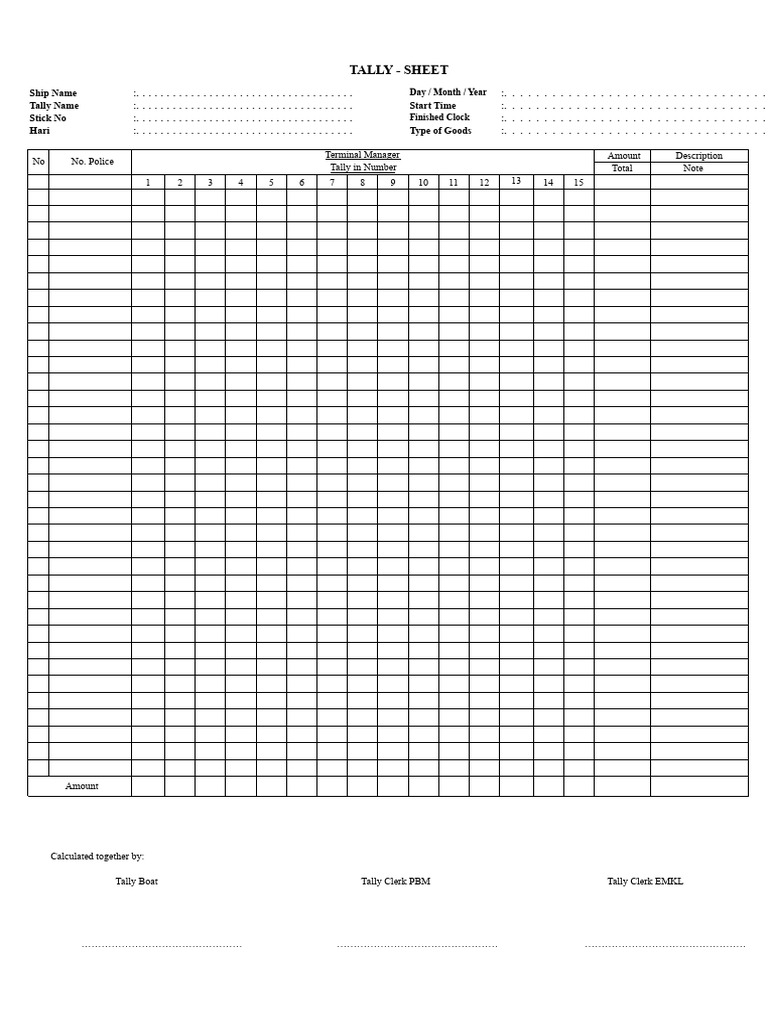 Tally | PDF | Shipping | Water Transport