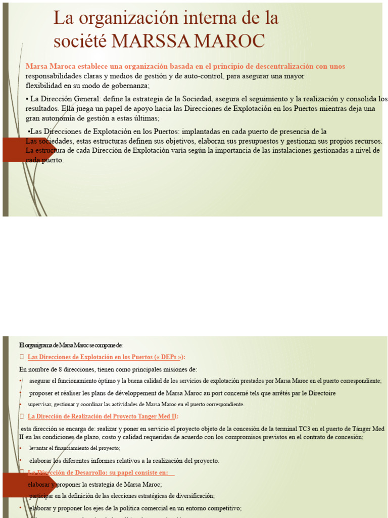 Estructura Organizativa de Marsa Maroc | PDF | Auditoría | Sistema de ...