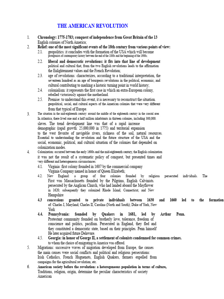 Complete Summary of The American Revolution | PDF | Federalist Party ...