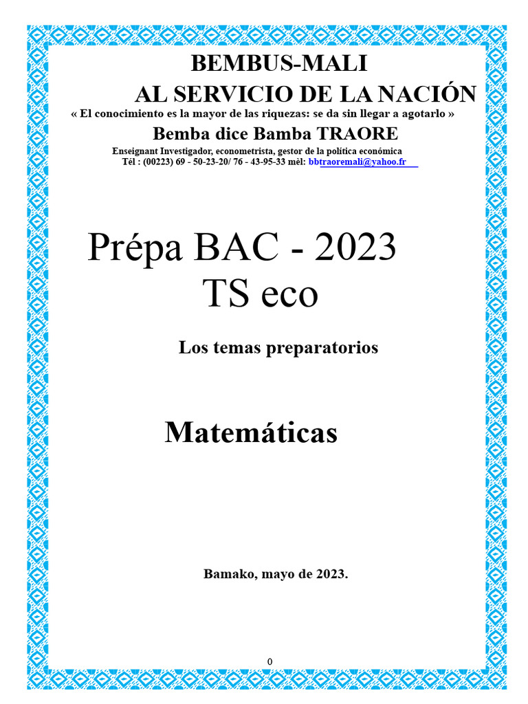 Preparación para El BAC Matemáticas TSECO 2023 | PDF | Función ...