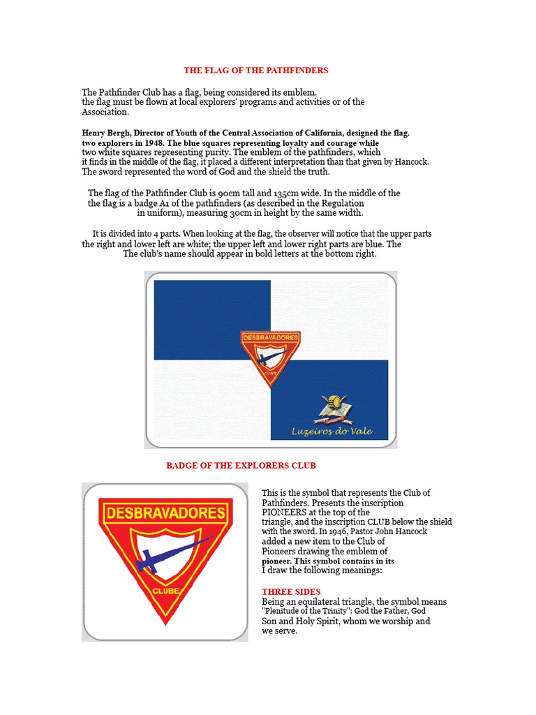 Pathfinder Club Flag and Emblems Explained | PDF | Flag | God
