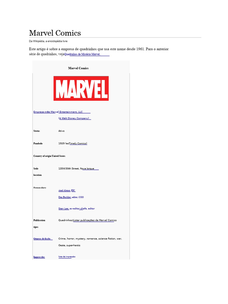 Marvel Comics | PDF | Marvel Comics | Quadrinhos americanos