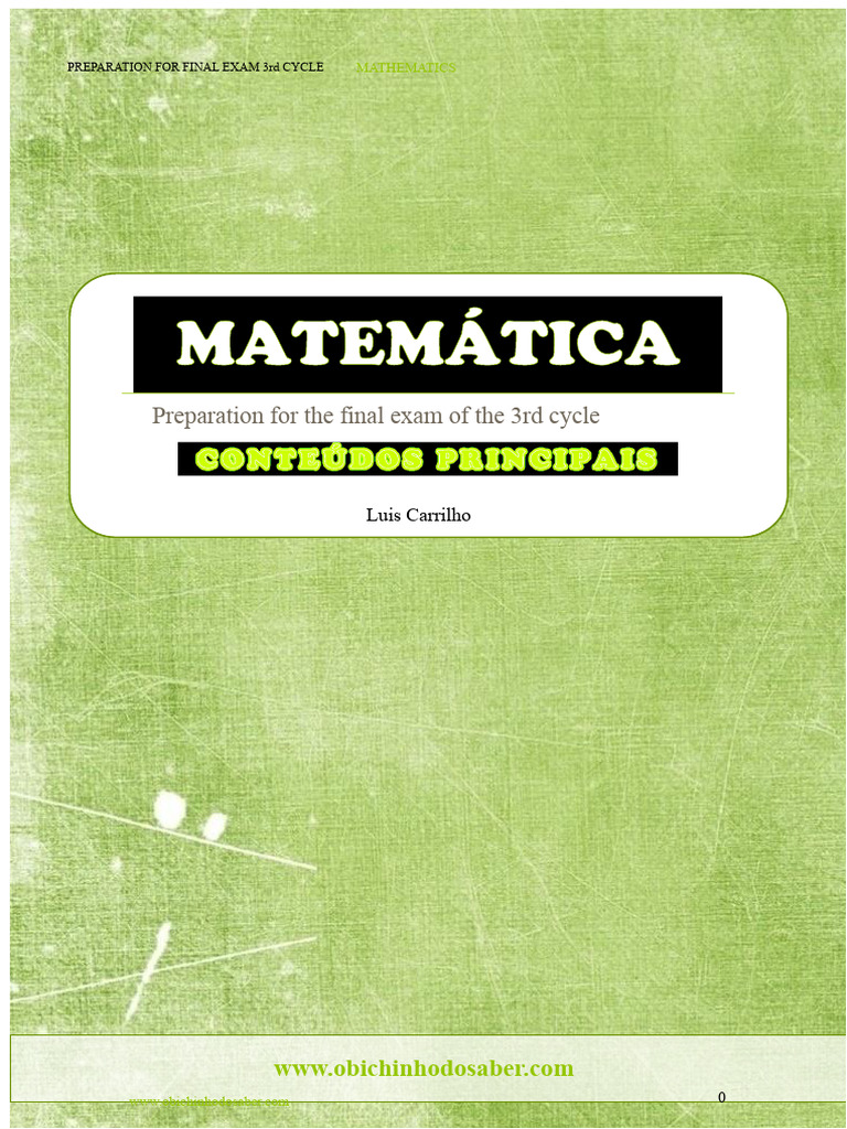 Preparation For Final Math Exam 9th Grade 3rd Cycle | PDF | Circle | Rational Number