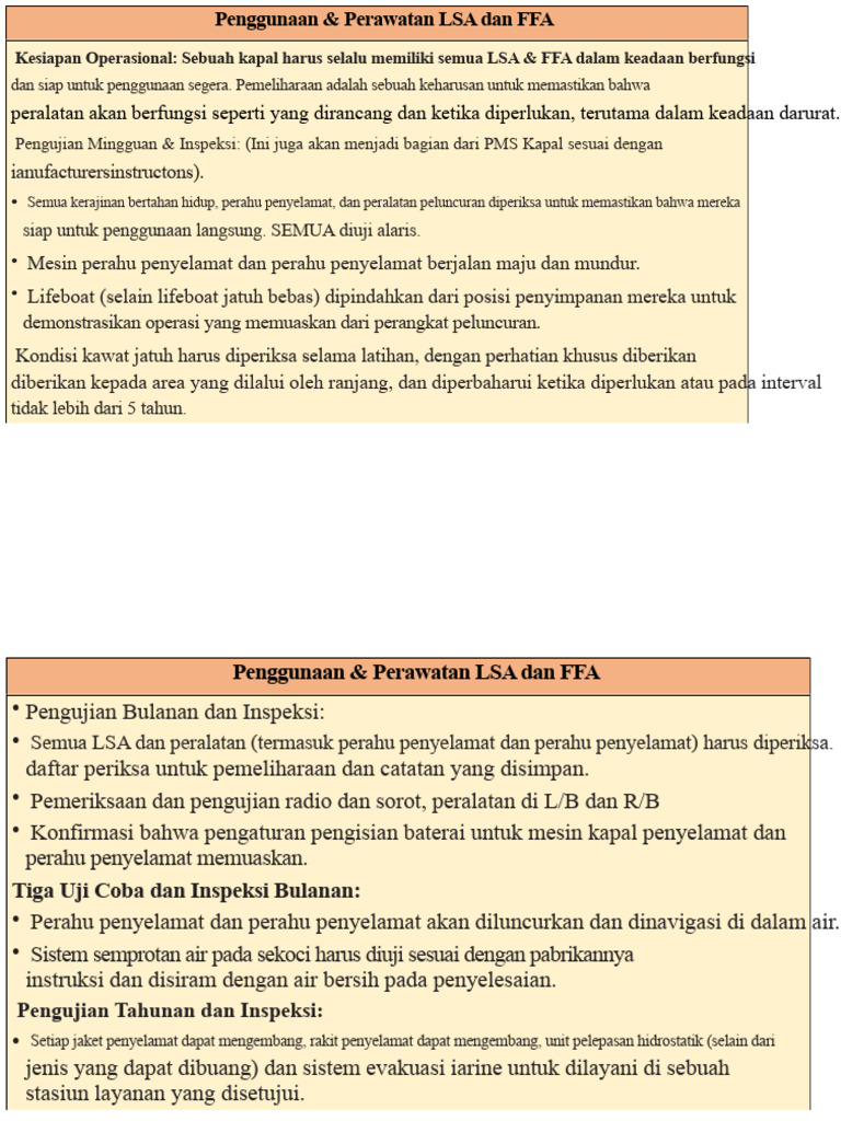 Panduan Perawatan LSA dan FFA Kapal | PDF