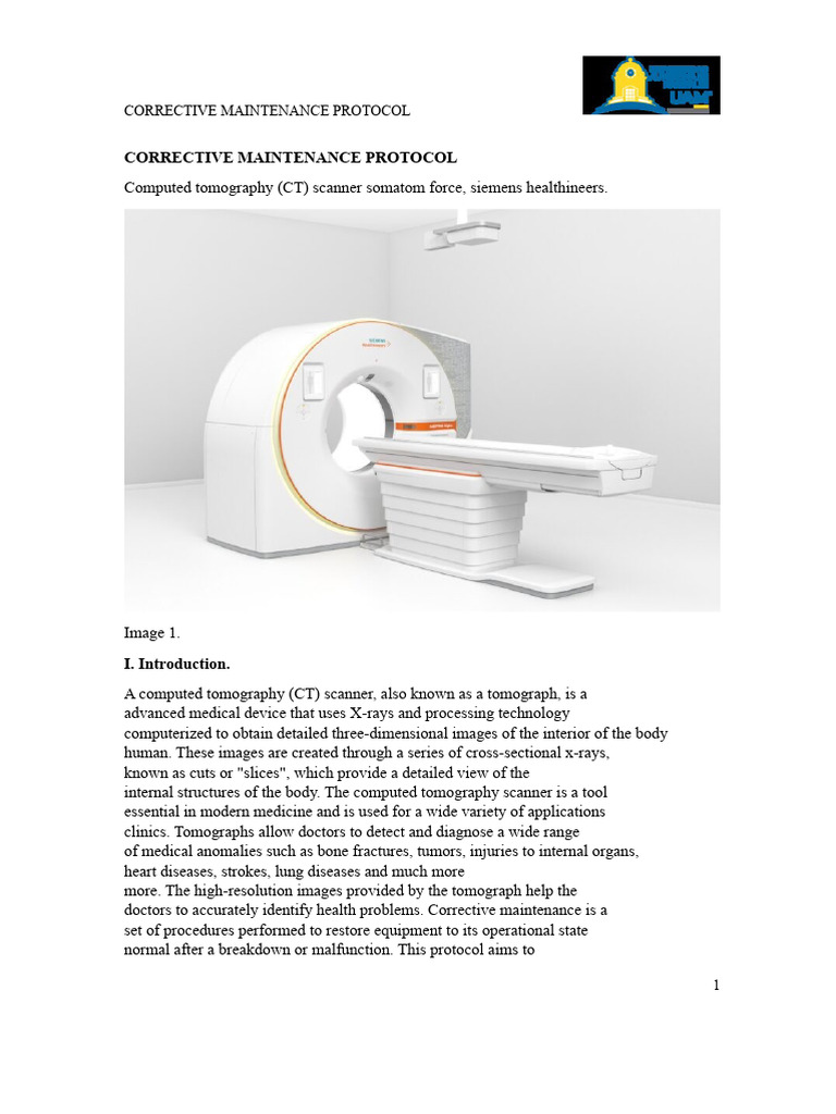 Corrective Maintenance Protocol | PDF | Ct Scan | X Ray
