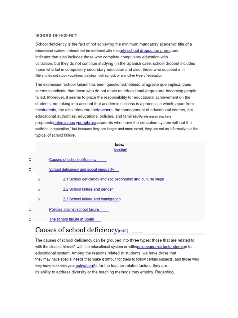 School Deficiency | PDF | Attention Deficit Hyperactivity Disorder ...
