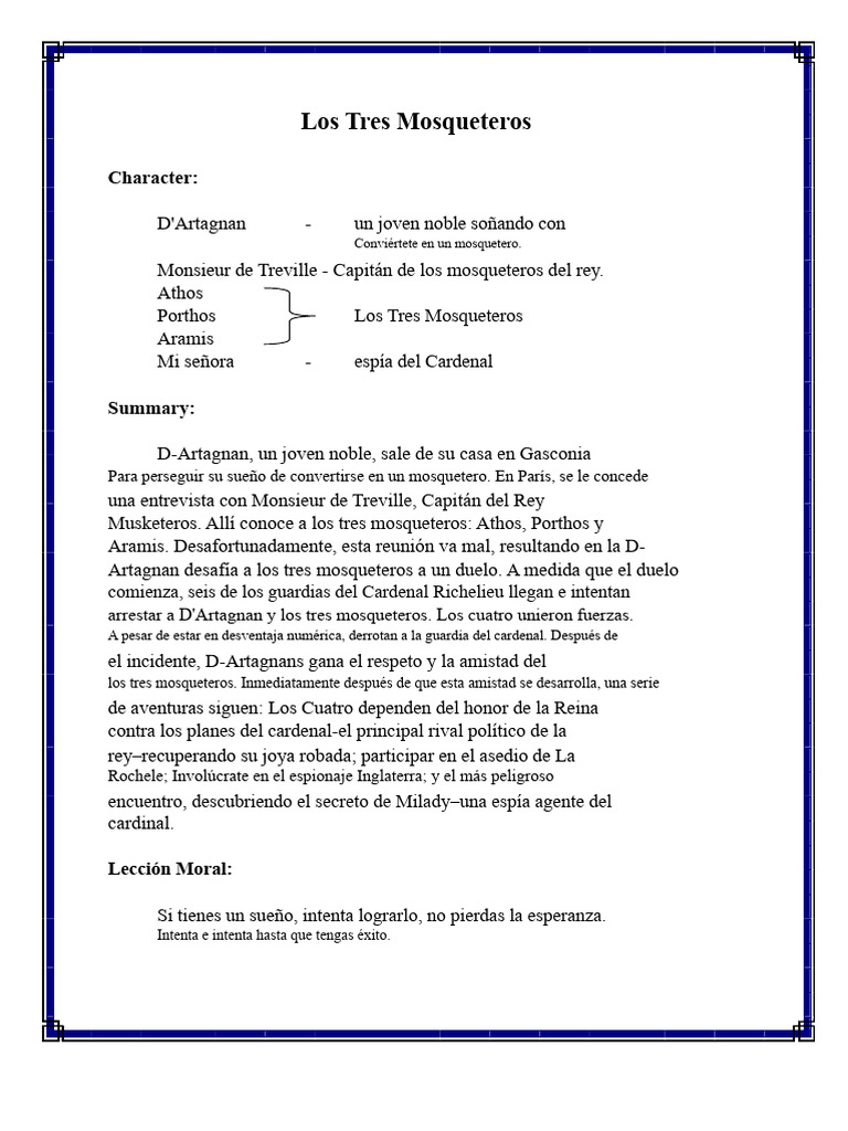 Los Tres Mosqueteros | PDF