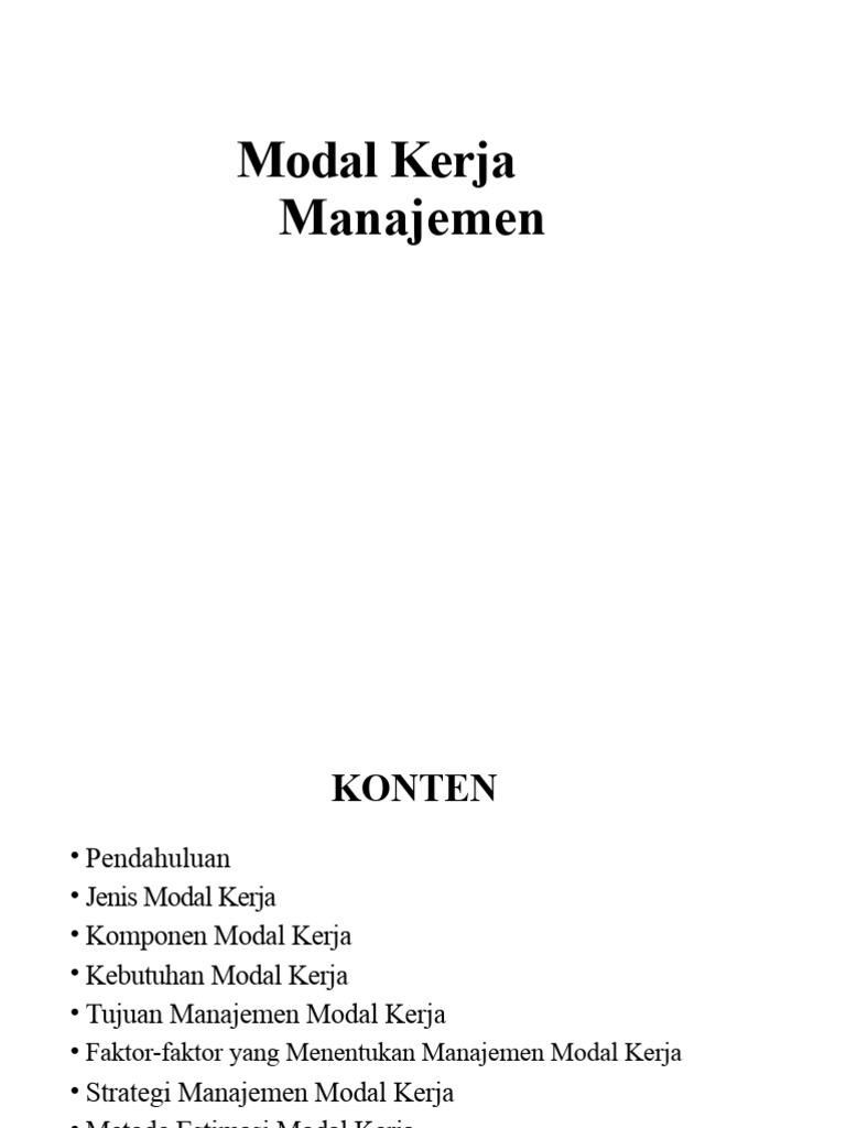 11 Manajemen Modal Kerja | PDF