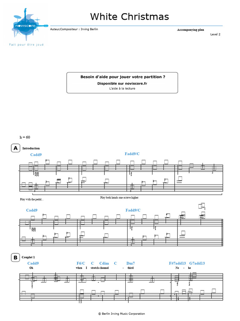 White Christmas Christmas Song Piano Accompaniment Sheets Level 2 | PDF ...