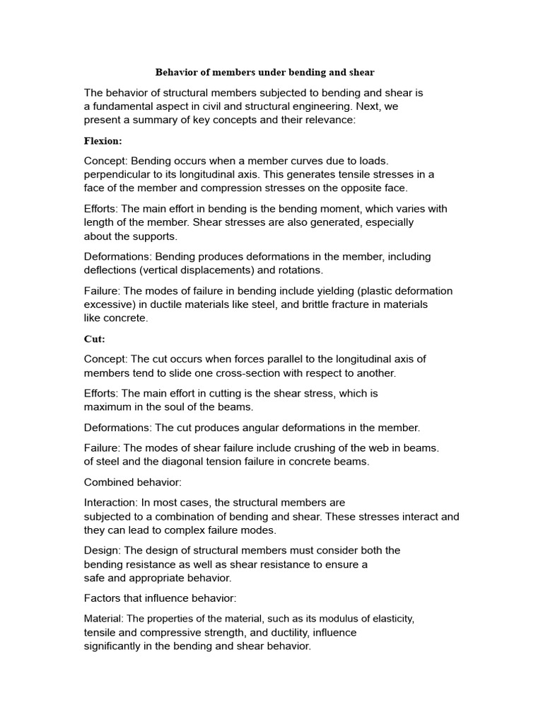 Behavior of Members Under Bending and Shear | PDF | Buckling | Bending