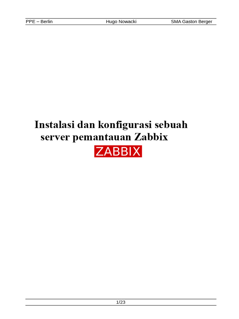 Instalasi dan Konfigurasi Zabbix Server | PDF