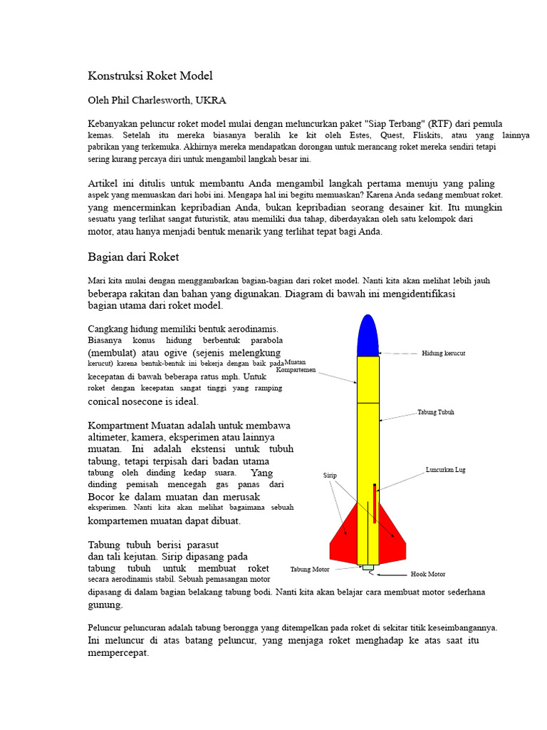 Panduan Konstruksi Roket Model | PDF