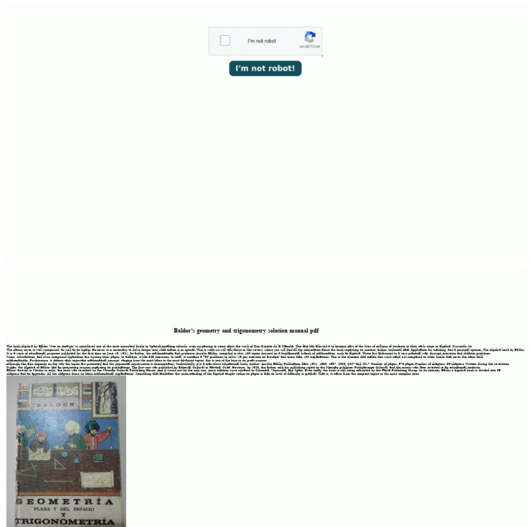 Baldor's Geometry and Trigonometry Solutions Manual | PDF | Mathematics | Algebra