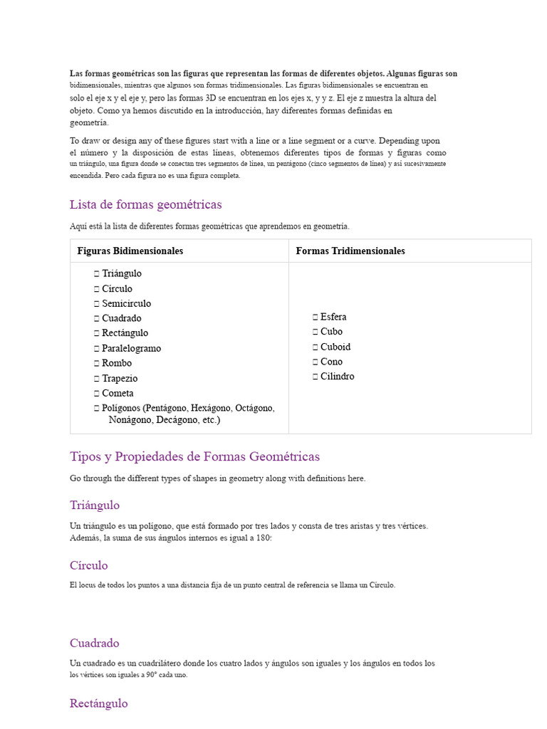 Formas Geométricas | PDF | Frecuencia | Rectángulo