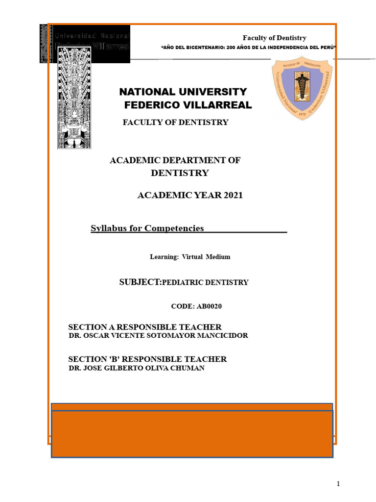 Syllabus by Competencies in Pediatric Dentistry 2021 | PDF | Dentistry ...