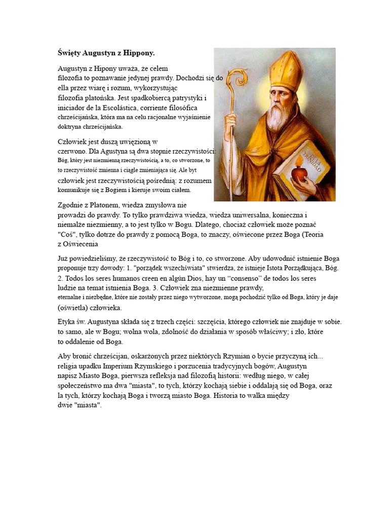 Święty Augustyn Z Hippony | PDF