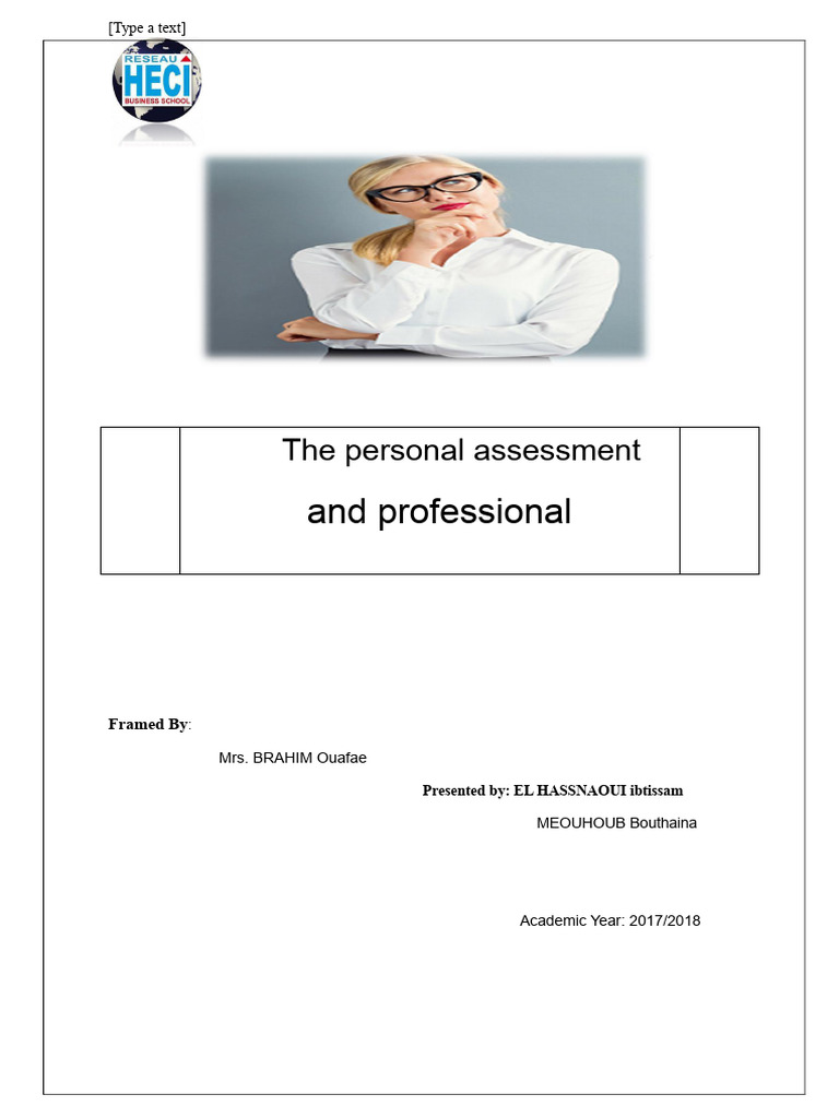 Personal and Professional Assessment Guide | PDF | Employment ...