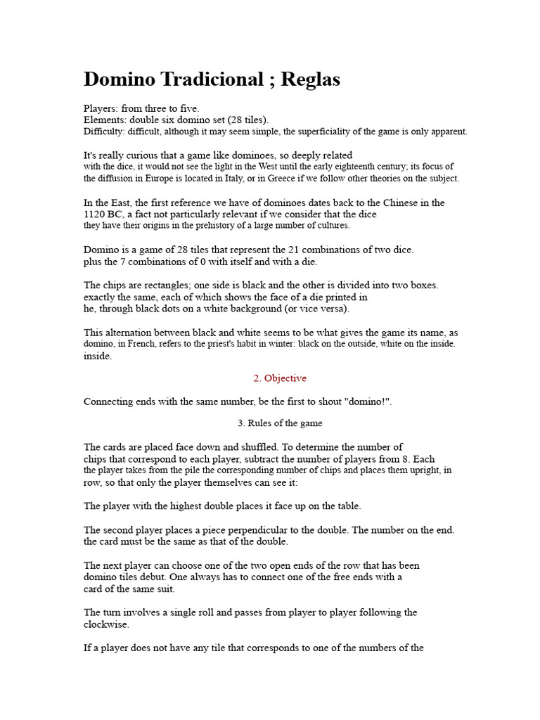 Traditional Domino Game Rules and Strategy | PDF | Gaming | Gaming Devices