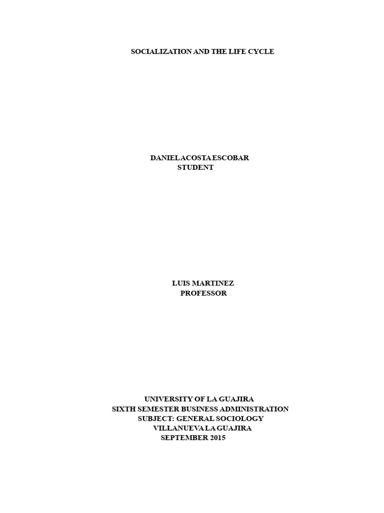 Understanding Socialization Across Life Stages | PDF | Socialization ...